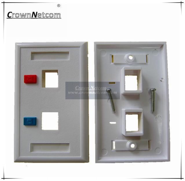 2 Ports Network US Type RJ45 Faceplates For Network Keystone Jacks ABS ...