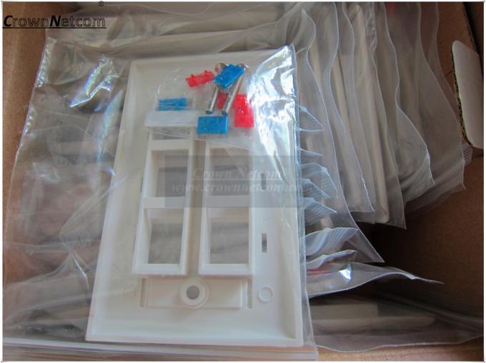 4 Ports Network US Type RJ45 Faceplates For Network Keystone Jacks ABS ...