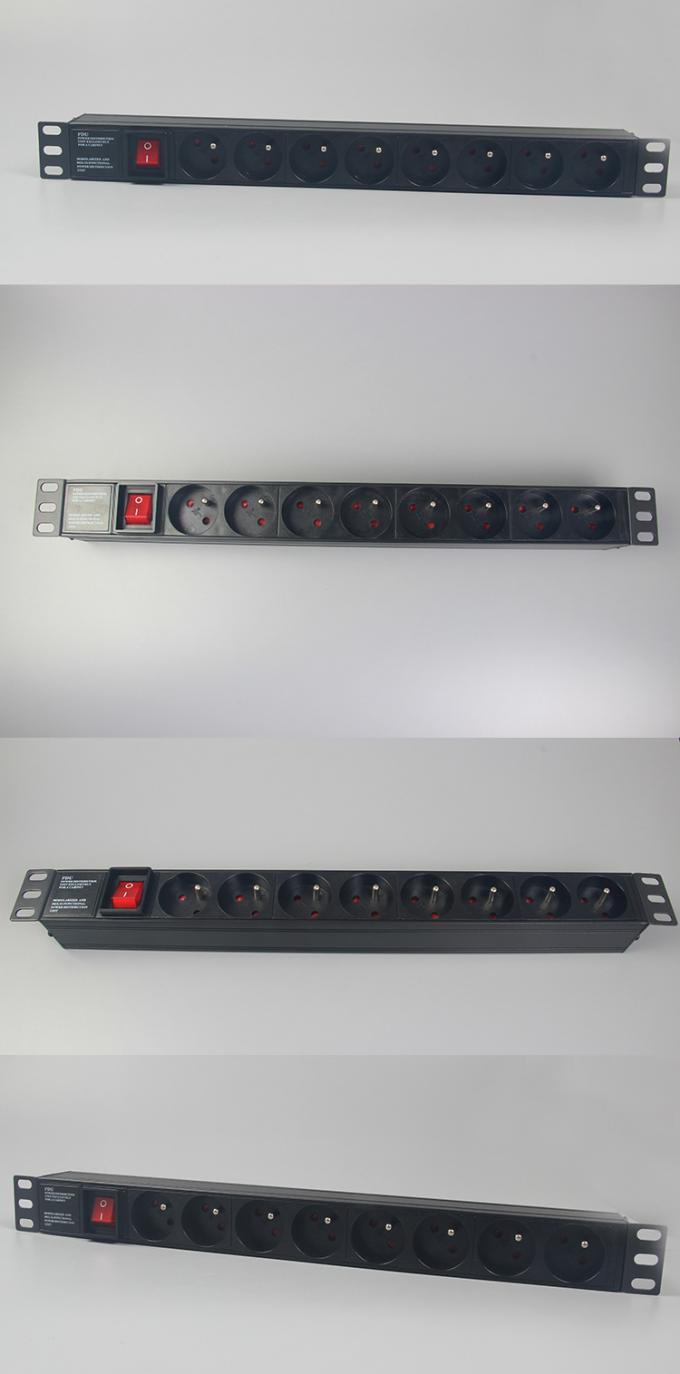 French Type Pdu Cabinet Socket 8 Ways Server Rack Pdu 10a Socket Switch