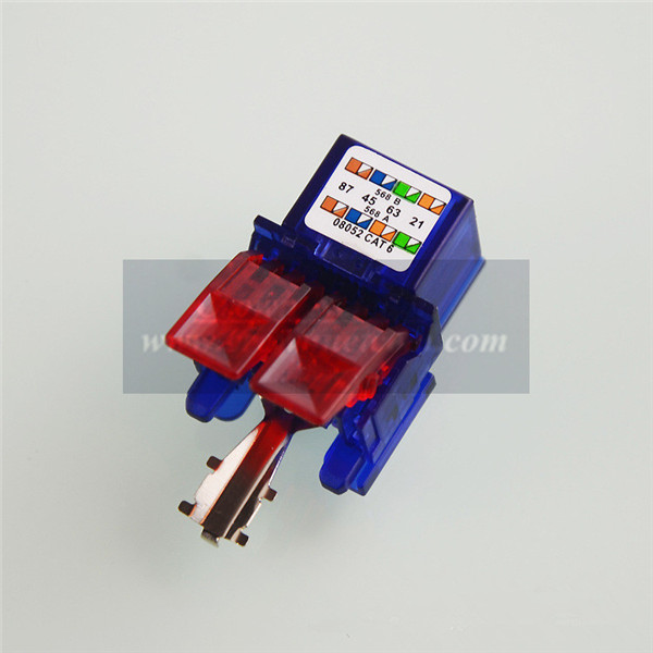 New Tool Free RJ45 Cat6 Keystone Jack 50U Gold Plated Network Cat 6 ...