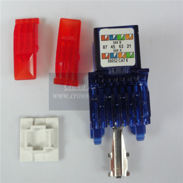 New Tool Free RJ45 Cat6 Keystone Jack 50U Gold Plated Network Cat 6 ...