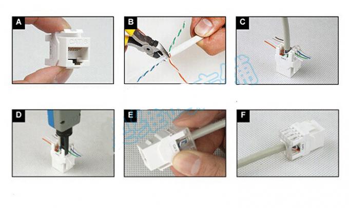 Network Cat6 RJ45 Keystone Jacks Copper Cat 6 Modular Jack