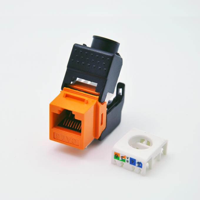 RoHS Tool Free Cat6 RJ45 Keystone Jacks ABS LSOH Shell 15U Gold Plated ...