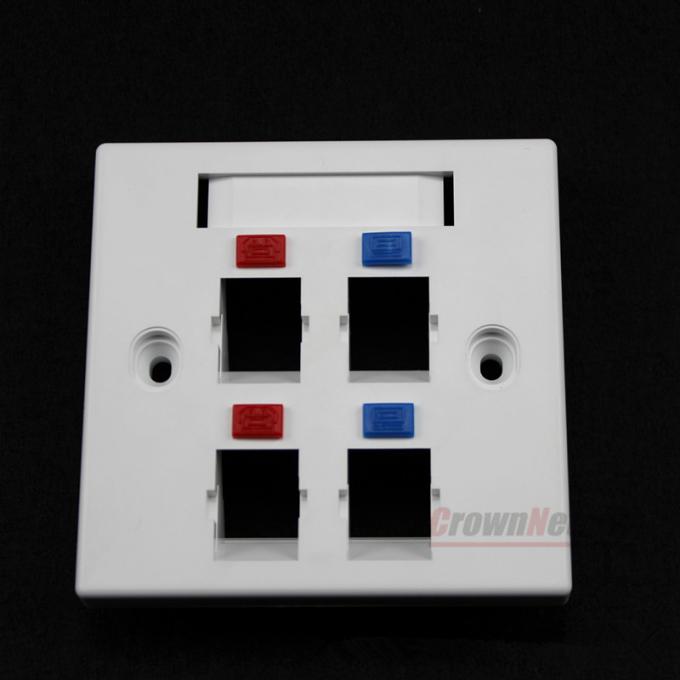 Telecom Standard 4-Port RJ45 Face Plates 86x86 Type RoHs ABS Material ...