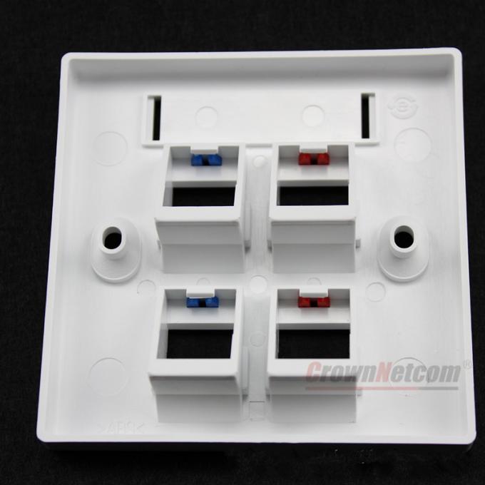 Telecom Standard 4-Port RJ45 Face Plates 86x86 Type RoHs ABS Material ...