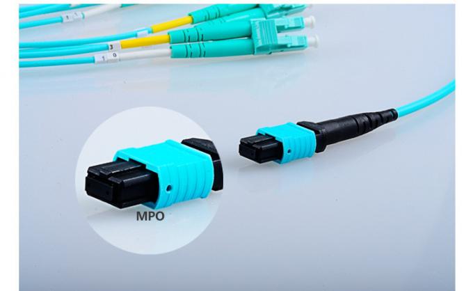 Telecom Standard MPO-LC MM OM3 Fiber Patch Cord 8 Cores Fiber Jumpers