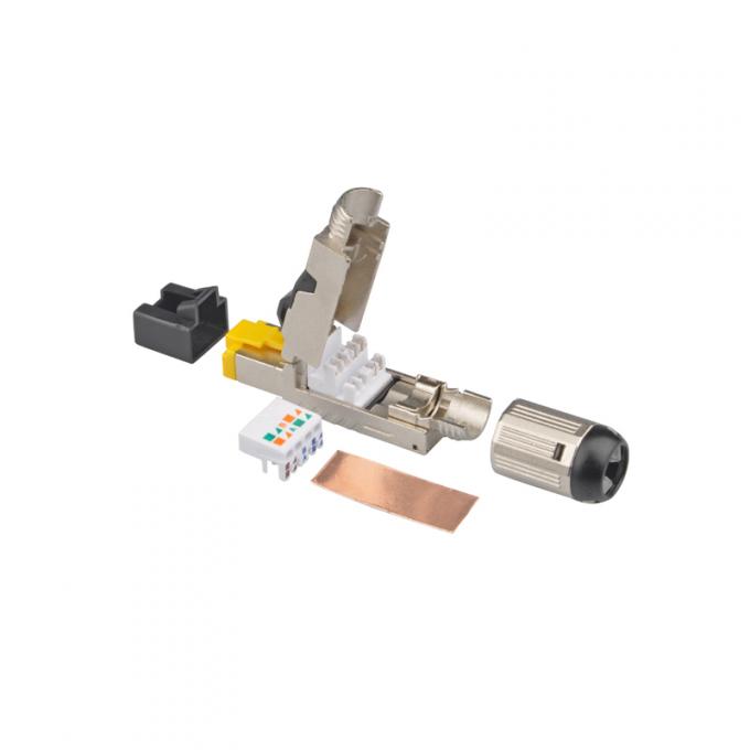 IP20 Waterproof RJ45 Shielded Cat.6A Cat8 Plug STP Field Termination ...